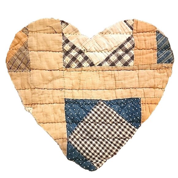 Handmade | Other | Vintage Hand Quilted Heart Hand Made Cottage Core ...